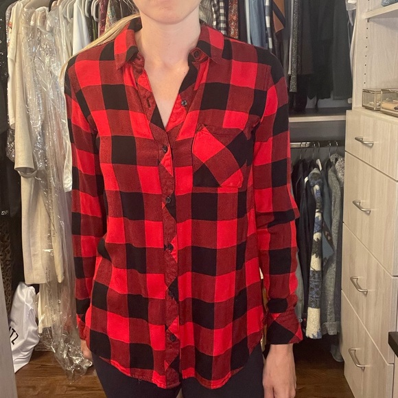 Tops | Buffalo Check Button Down Shirt | Poshmark